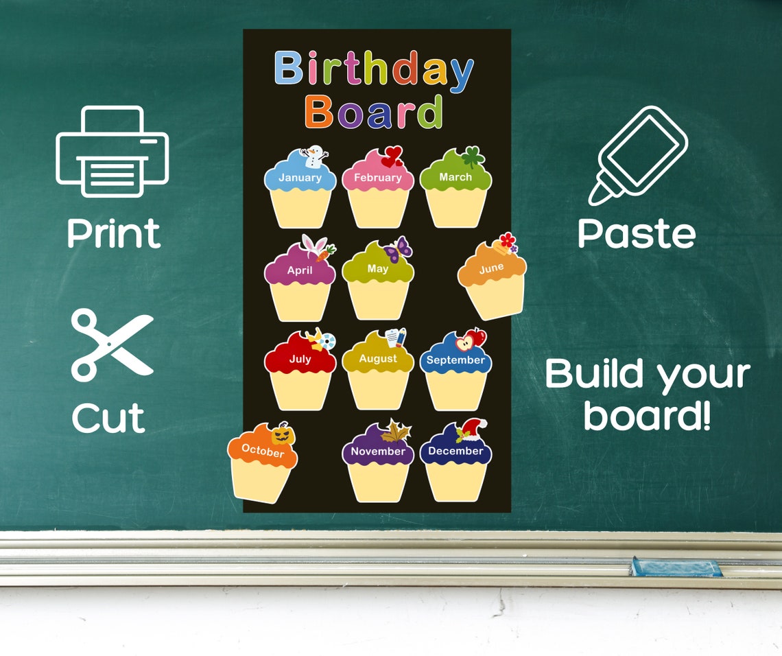 Birthday Board Printable, Classroom Decoration, Months of the Year ...