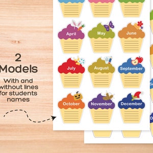 Birthday Board Printable, Classroom Decoration, Months of the Year ...