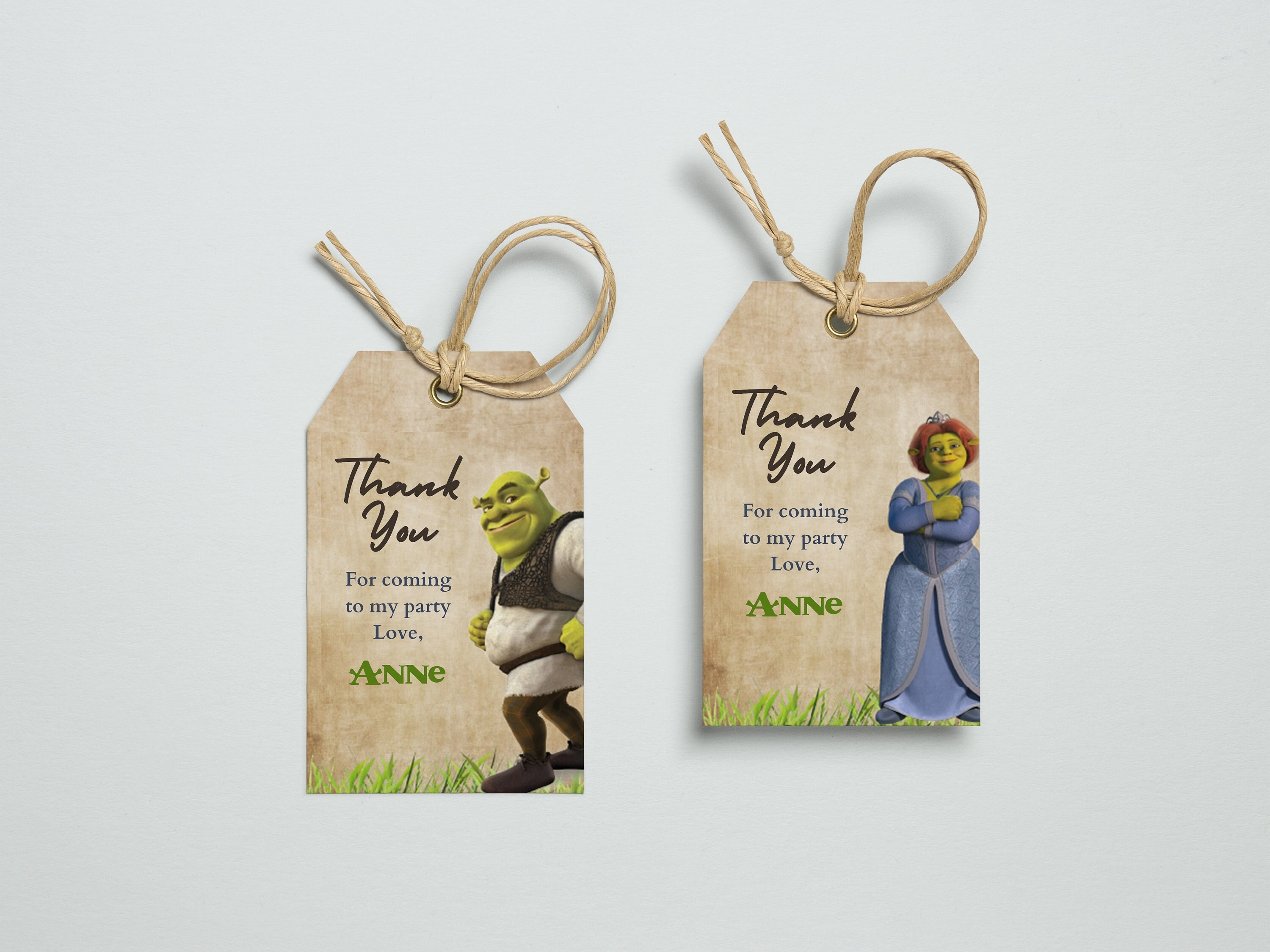 Shrek Thank You Tag Editable, Shrek Printable Tag, Party Favor - Etsy
