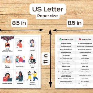 Disabilities, Diseases and Inclusive Language, Printable Flash Cards ...
