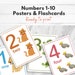 Numbers Flash Cards, Maths, Printable Numbers Cards, Colorful Numbers ...