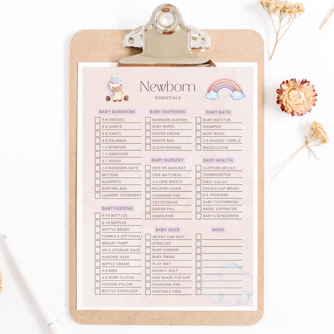 Newborn Essentials Checklist, Baby Registry Checklist, First Baby List ...