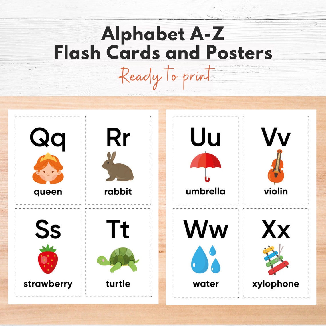 Alphabet Flash Cards, A-Z Cards, Printable Alphabet, Colorful Letters ...