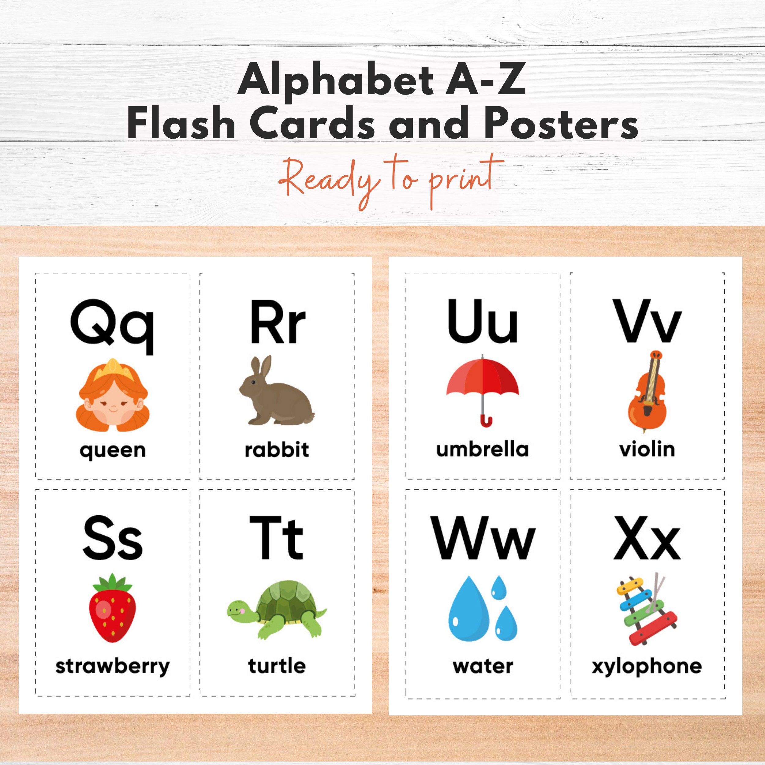 Alphabet Flash Cards, A-Z Cards, Printable Alphabet, Colorful Letters ...