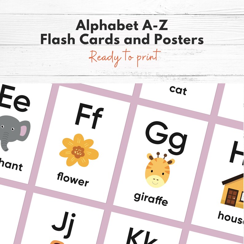 Alphabet Flash Cards, A-Z Cards, Printable Alphabet, Colorful Letters ...