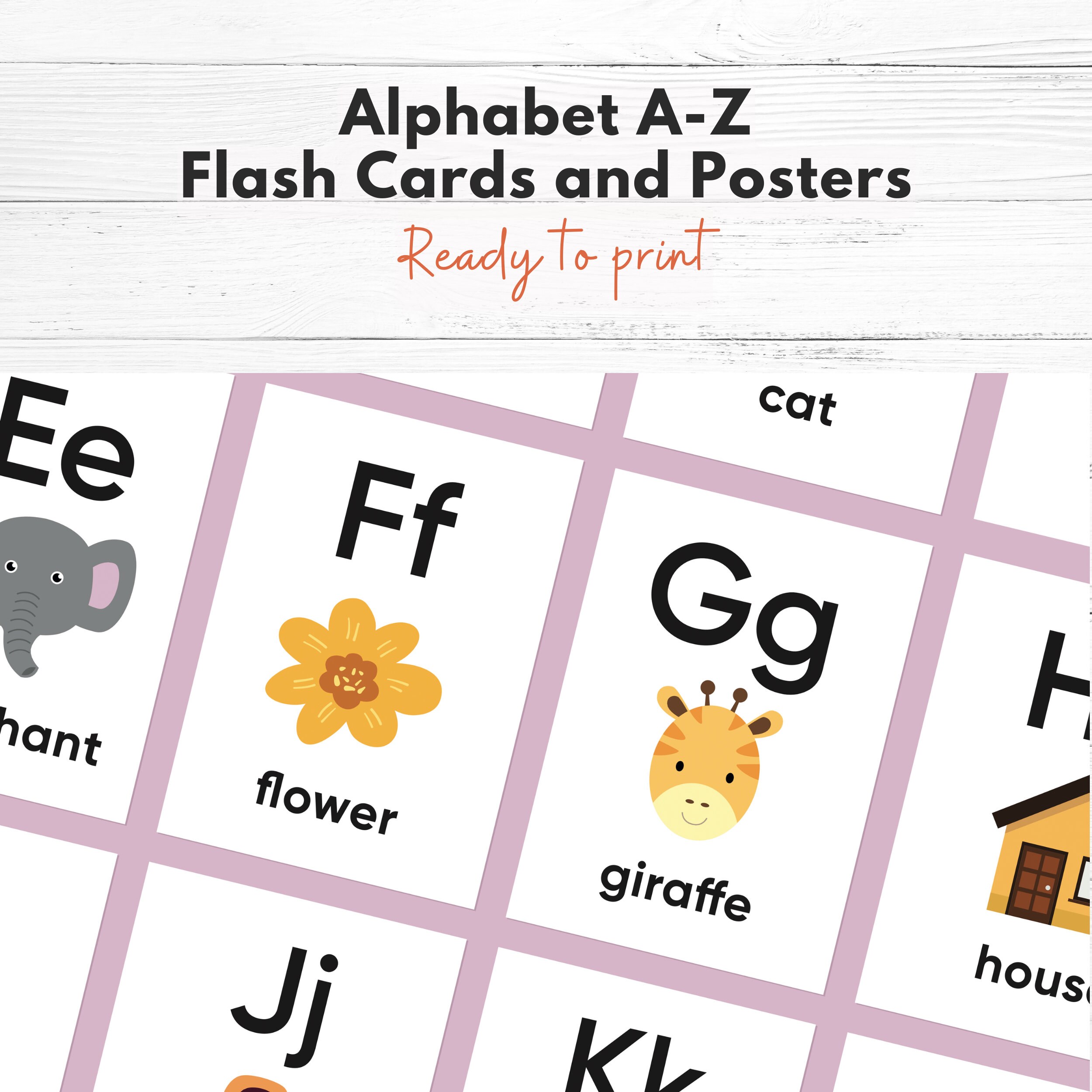 Alphabet Flash Cards, A-Z Cards, Printable Alphabet, Colorful Letters ...
