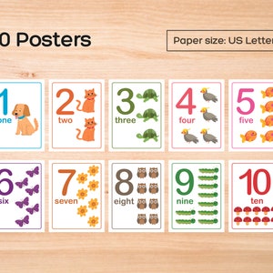 Numbers Flash Cards, Maths, Printable Numbers Cards, Colorful Numbers ...