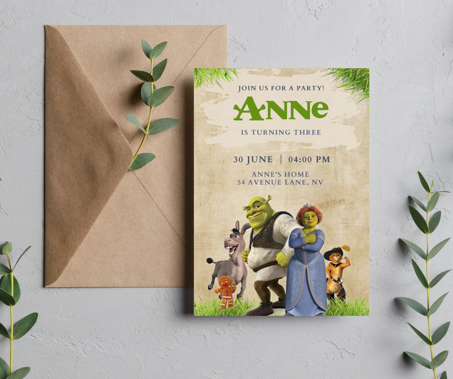 Shrek Editable Birthday Bundle, Shrek Party Invitation, Shrek Editable ...