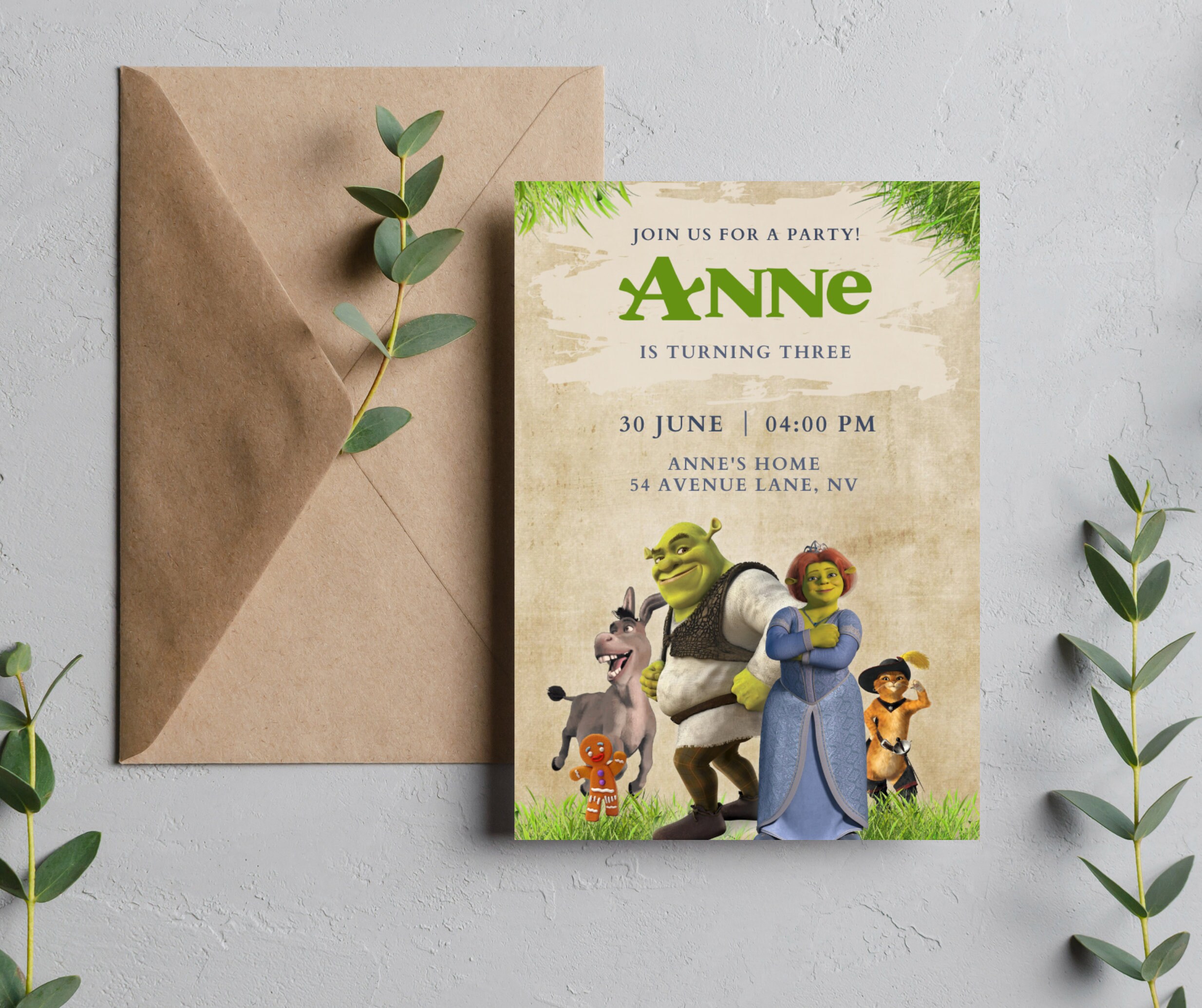 Shrek Editable Birthday Bundle, Shrek Party Invitation, Shrek Editable ...