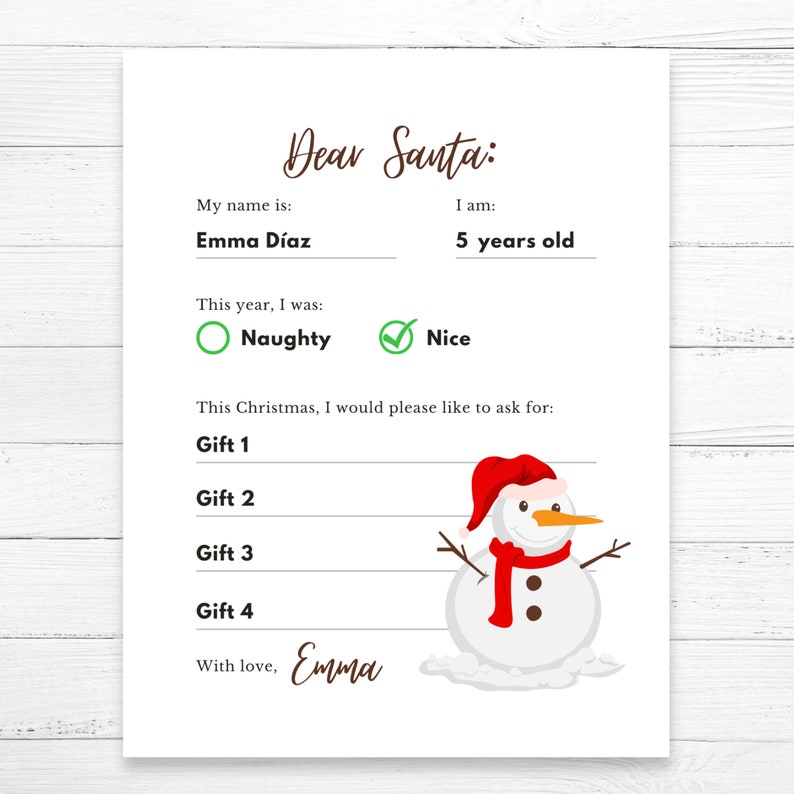Santa Claus Letter Template, Merry Christmas Letter, Printable Letter ...