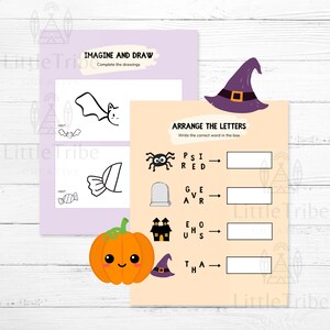 Halloween Activity Book, Spooky Busy Book, Printable Workbook for Kids ...