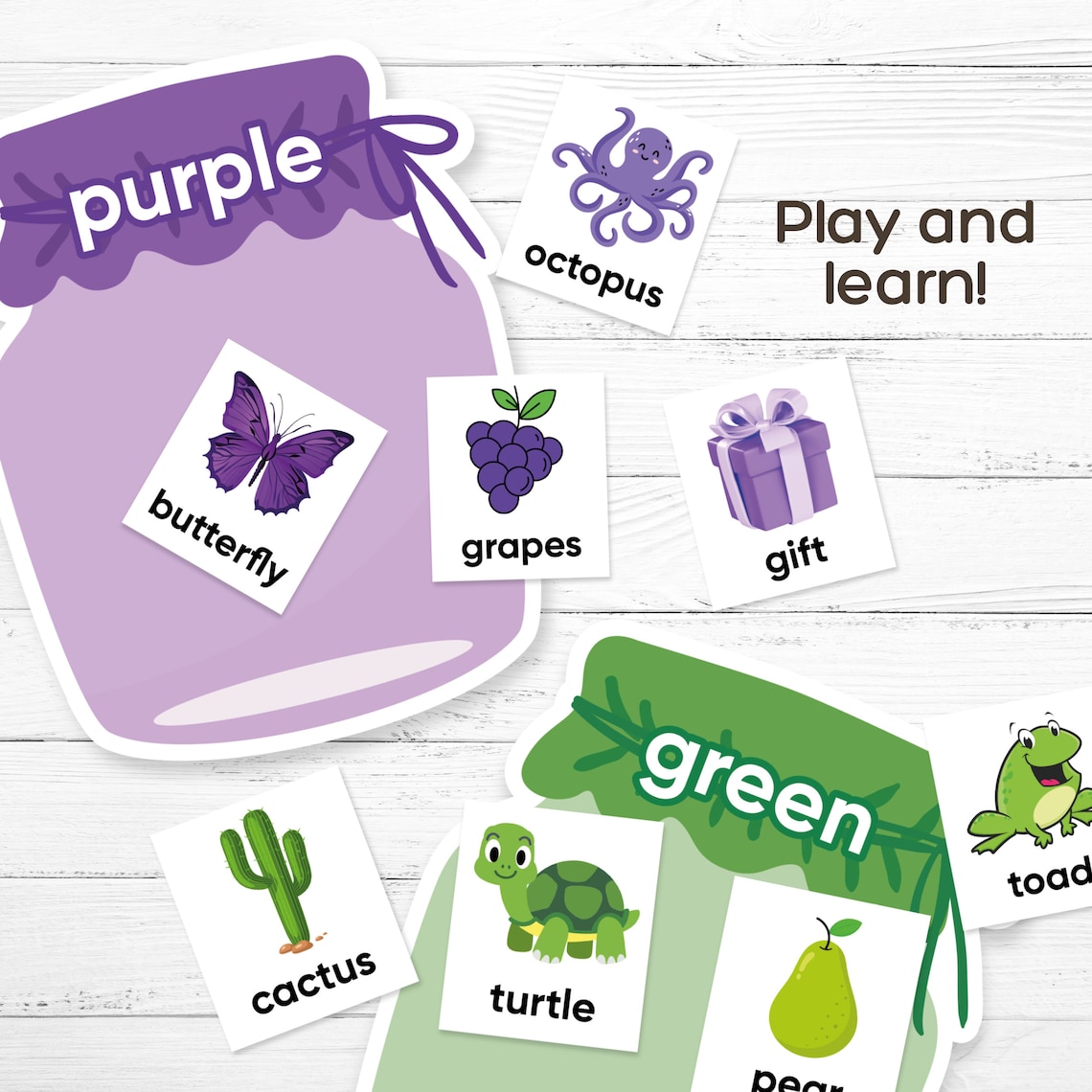 Color Sorting Jars, Color Matching Worksheets, Preschool Prints, Color ...