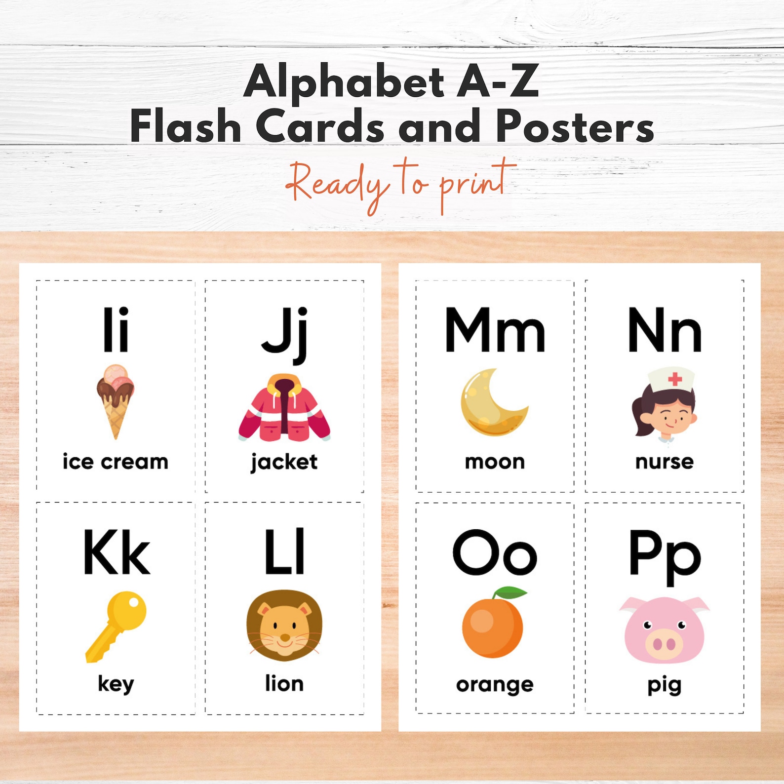 Alphabet Flash Cards, A-Z Cards, Printable Alphabet, Colorful Letters ...