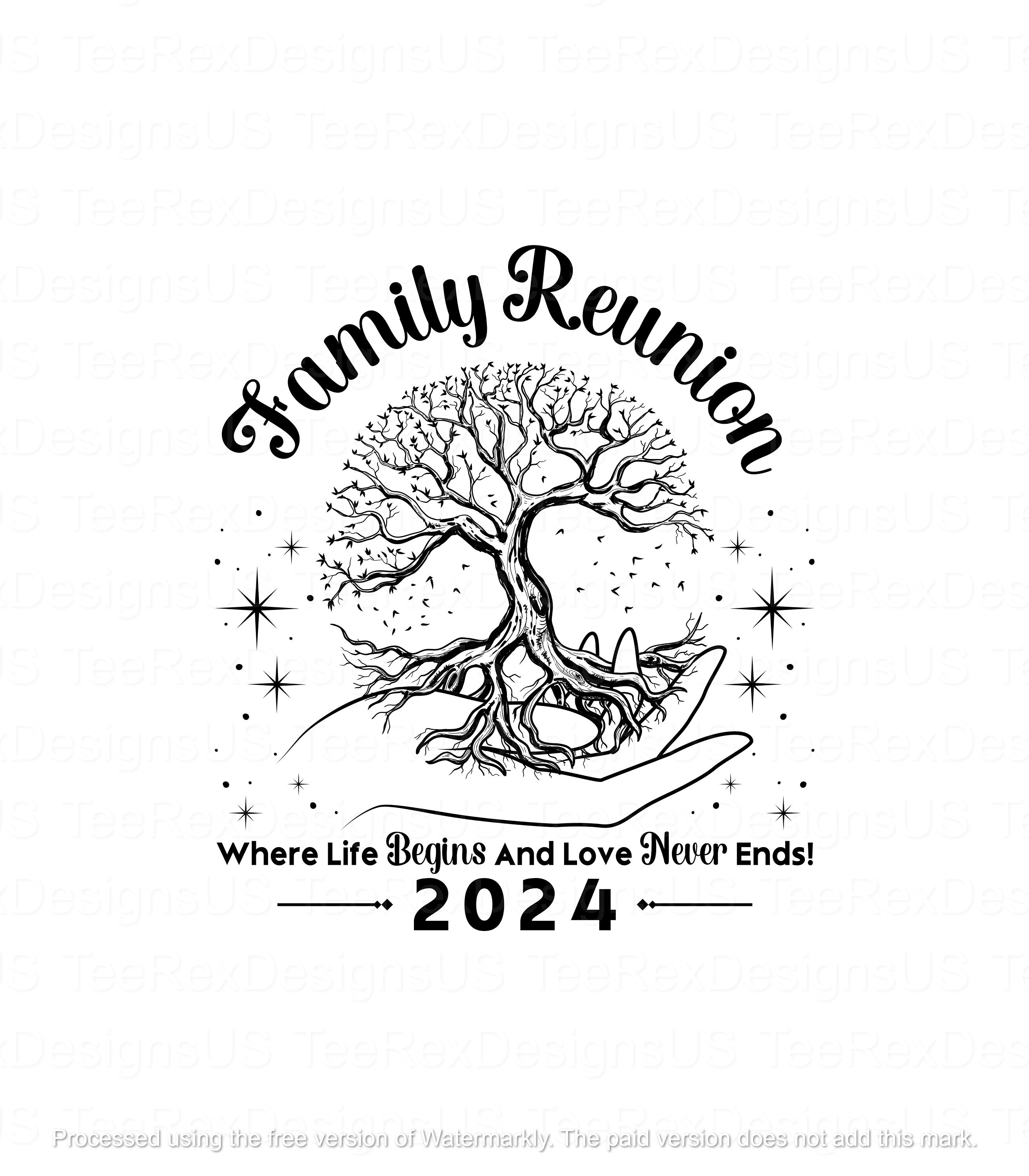 Custom Family Reunion DTF Transfer, Life Begins and Love Never Ends ...
