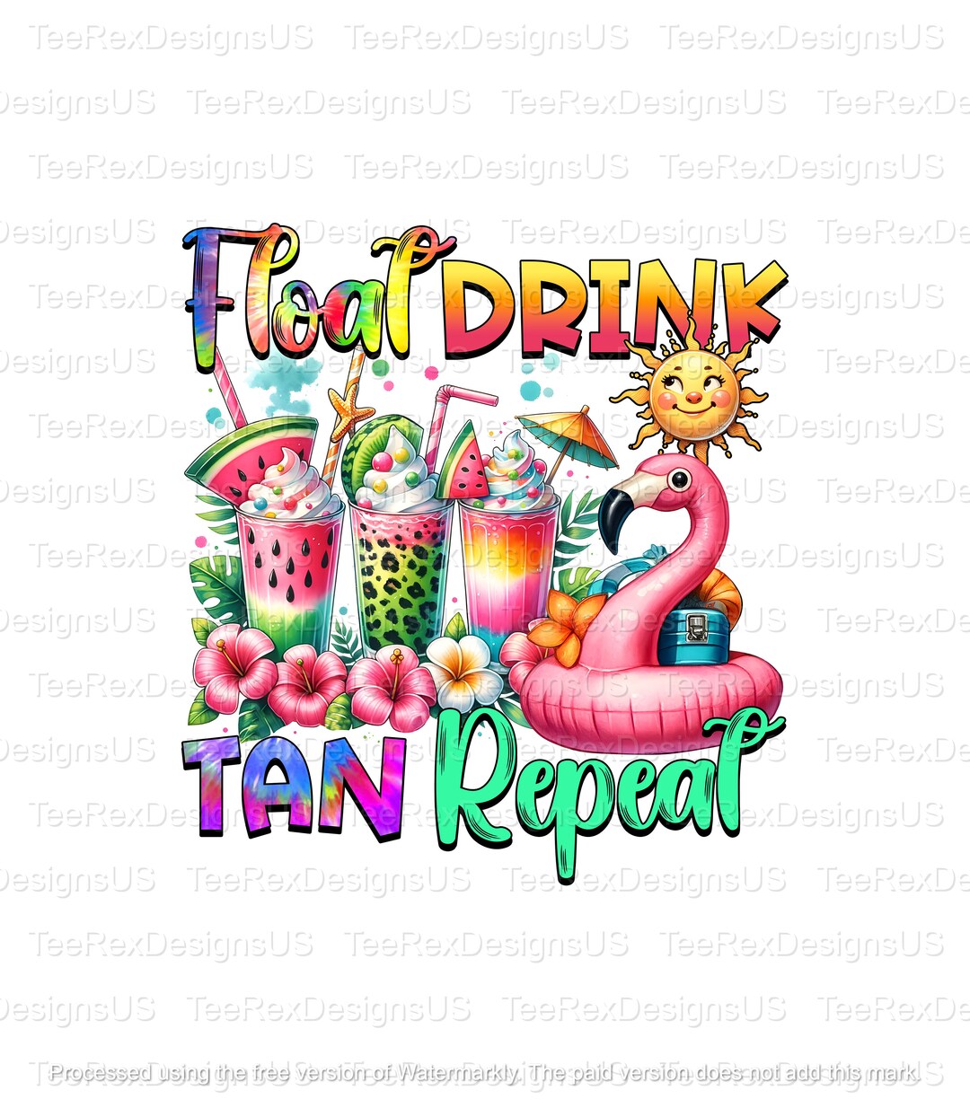 Summer Vacation Trip DTF Transfer, Float Drink Tan Repeat, Summer 2024 ...