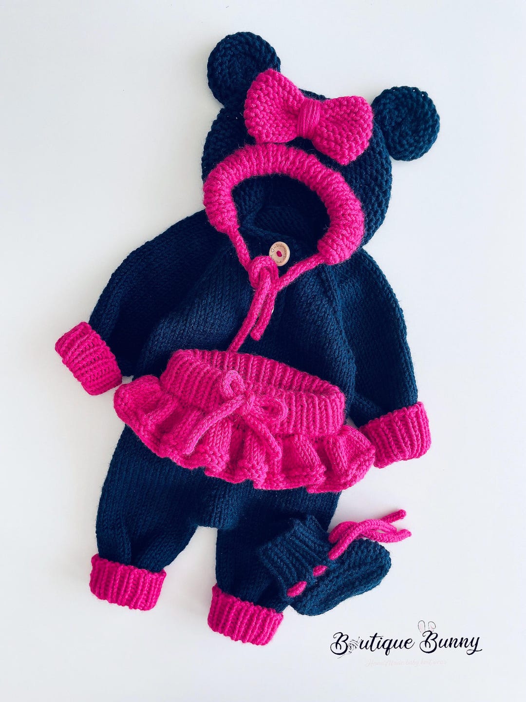 Minnie Mouse - Baby Knit Wear Set - Baby Girl - Sweatshirt - Pants ...