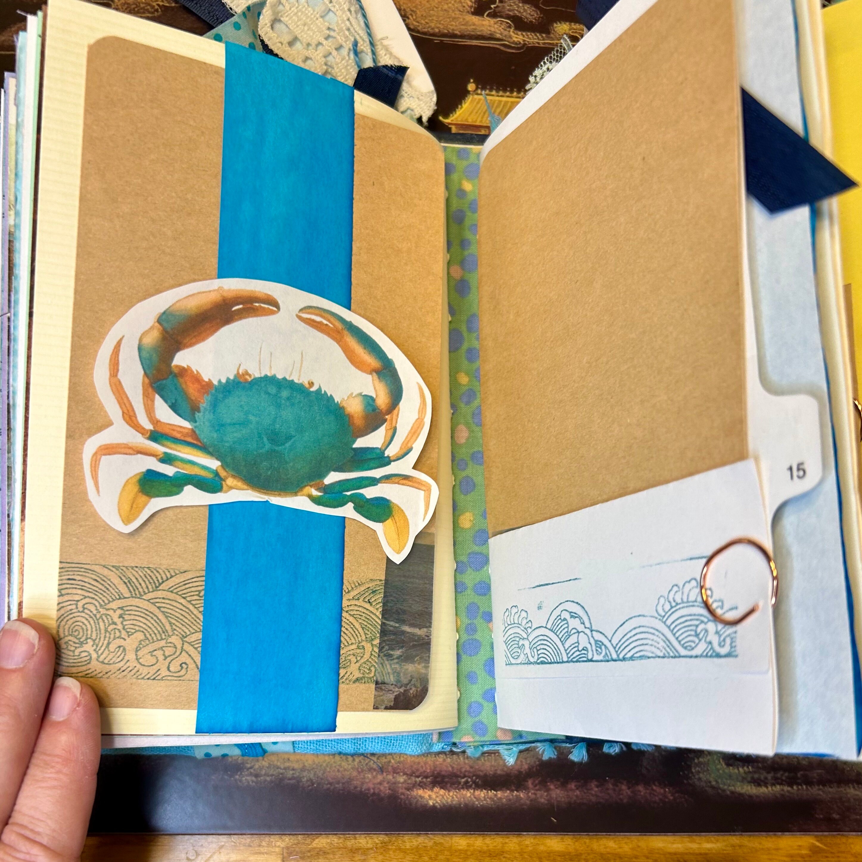 Seahorse Ocean Themed Junk Journal Handmade, OOAK Altered Book, Planner ...