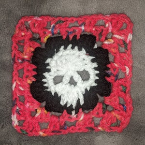 Skull Granny Square Crochet Pattern - Etsy