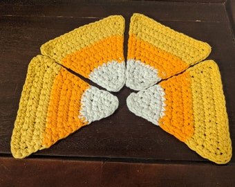 Candy Corn Coasters Crochet Pattern, Crochet PDF Pattern, Coaster Crochet Pattern, Downloadable ...