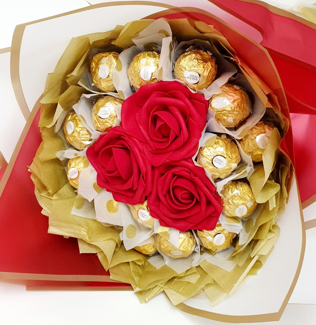 Christmas Chocolate & Flower Bouquet.ferraro, Lindt Chocolate Bouquet ...