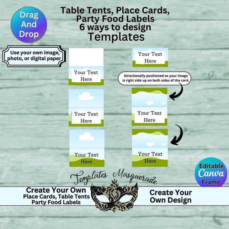 Place Cards Editable Templates, Party Food Labels, Table Tents ...