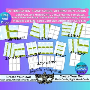 Editable Flash Cards, Sight Cards, Affirmation Cards, Tarot Cards ...