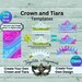 Crown Template and Tiara Party Hat Templates Canva Editable - Etsy