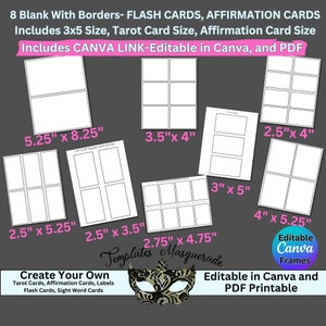 Editable Flash Cards, Sight Cards, Affirmation Cards, Tarot Cards ...