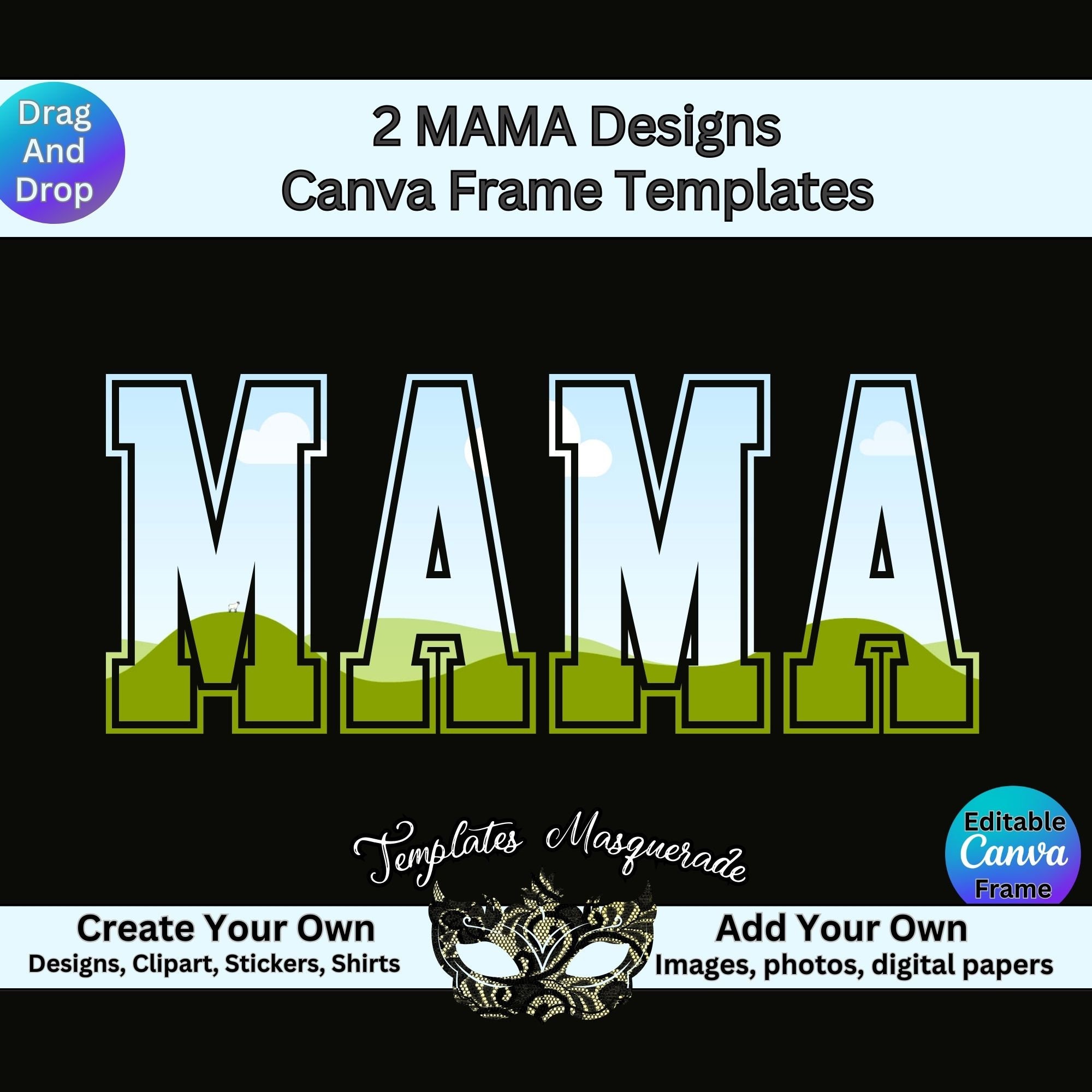 MAMA College Letter Template, Curved MAMA Design Varsity Sport Bold ...