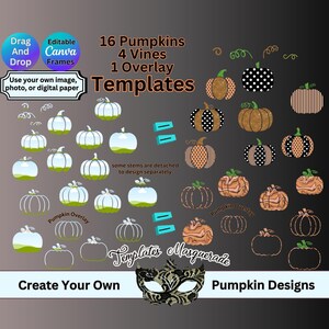 Pumpkins Editable Canva Template Frames, Halloween, Autumn, Fall ...