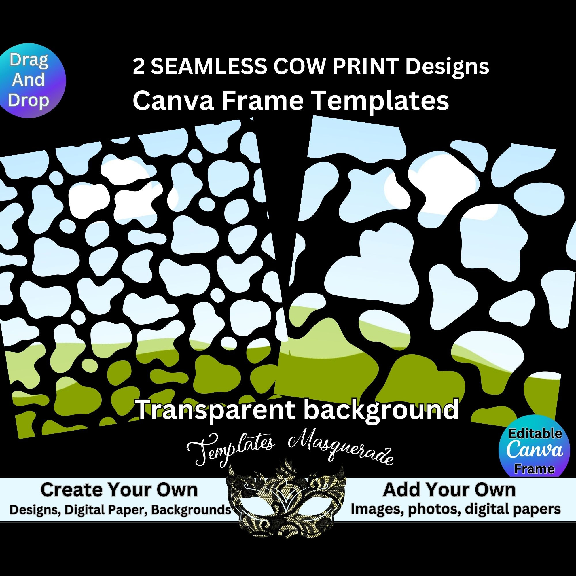 Cow Print Editable Template Canva, Farm, Cowboy, Range, Ranch Drag and ...