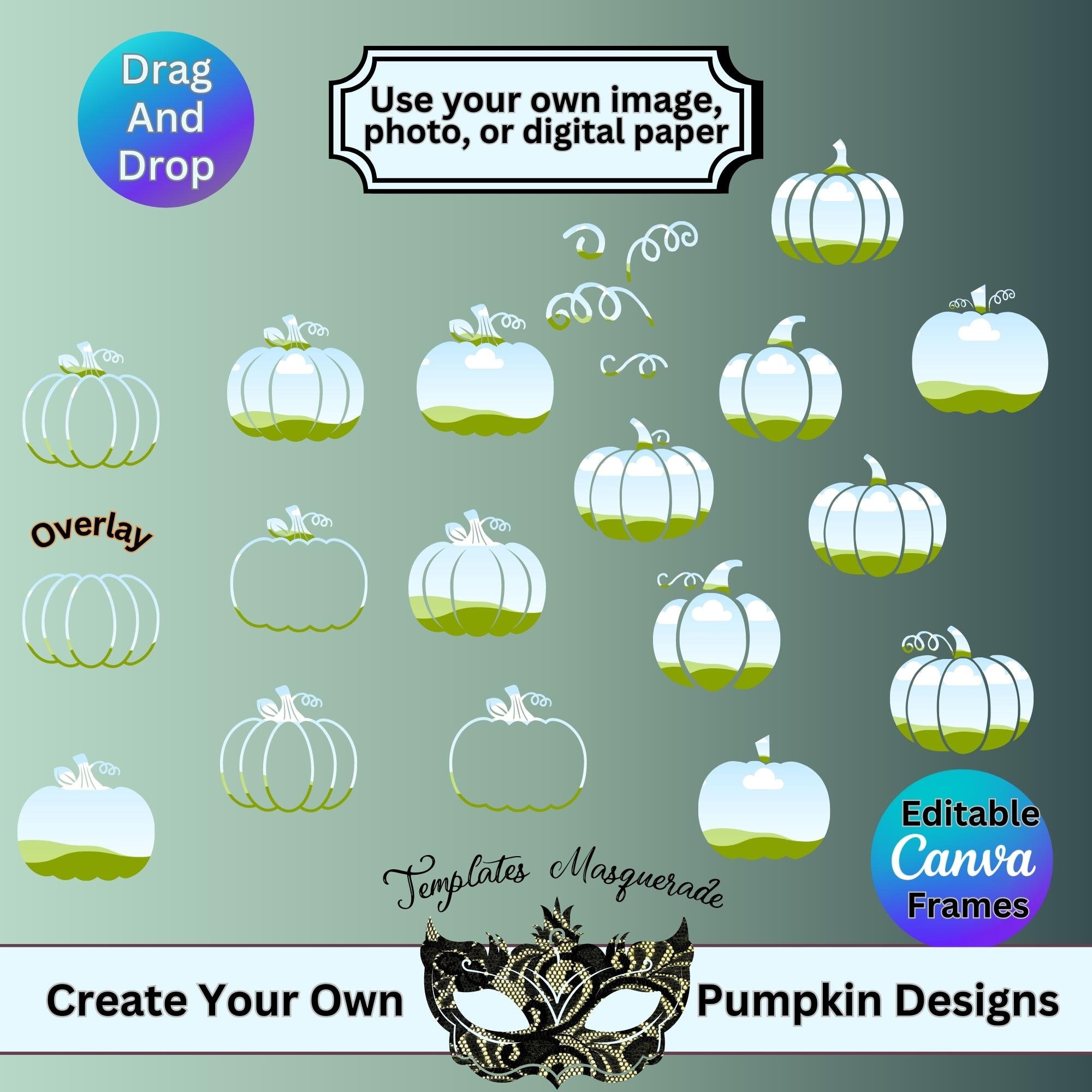 Pumpkins Editable Canva Template Frames, Halloween, Autumn, Fall ...
