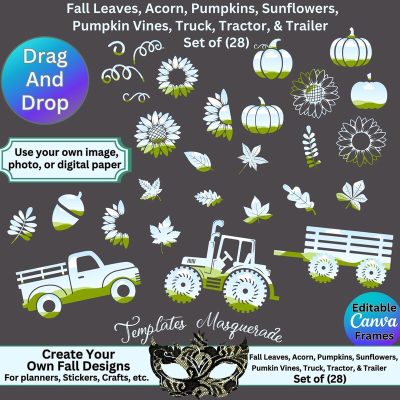 Autumn Tractor - Etsy