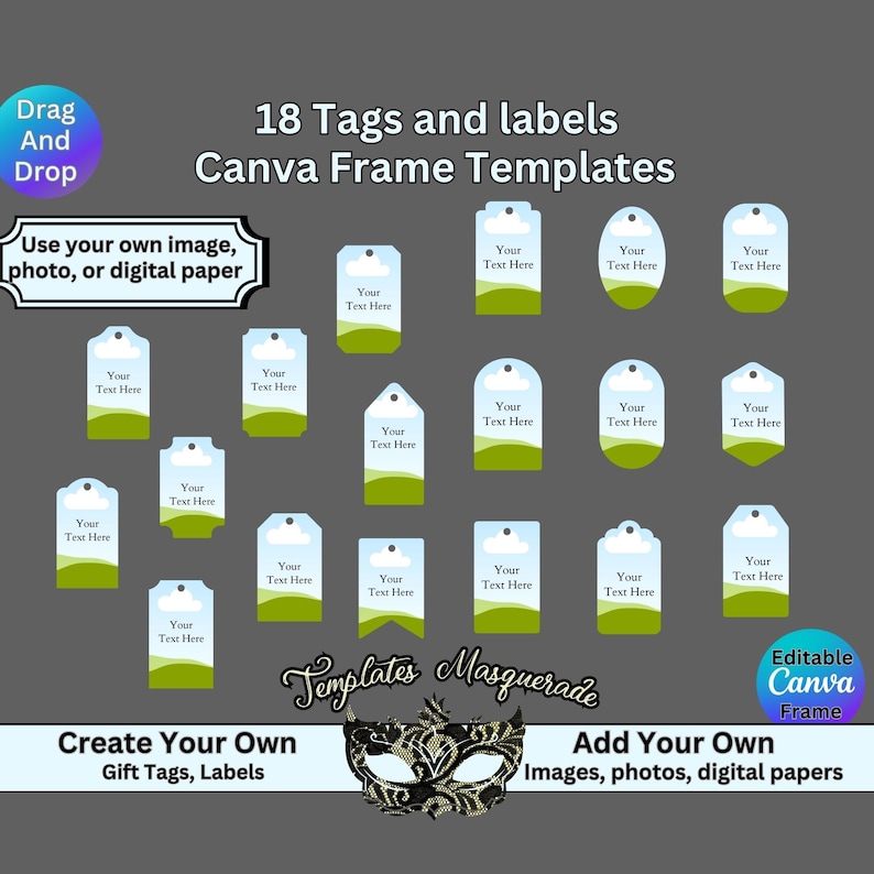Editable Gift Tags, Labels, Canva Templates, Birthday Gift Tags, Gift ...