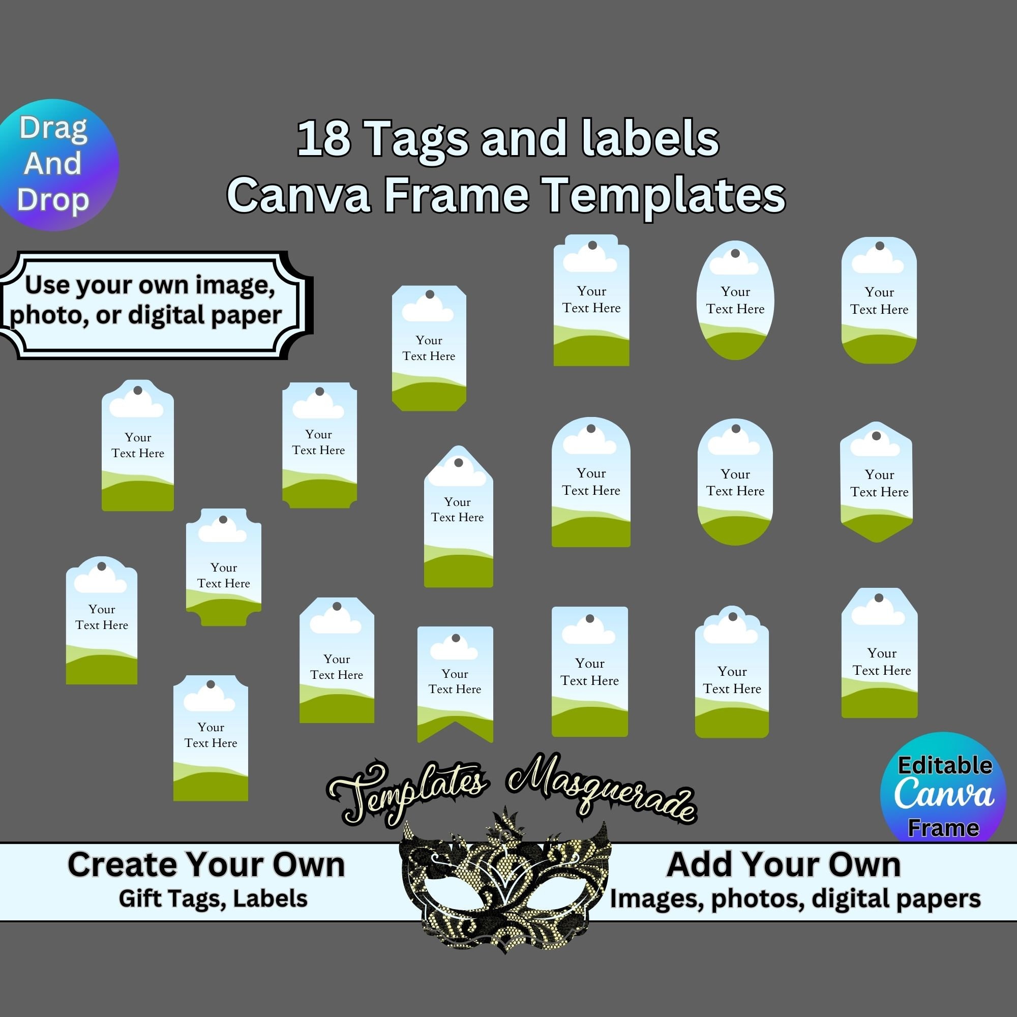 Editable Gift Tags, Labels, Canva Templates, Birthday Gift Tags, Gift ...