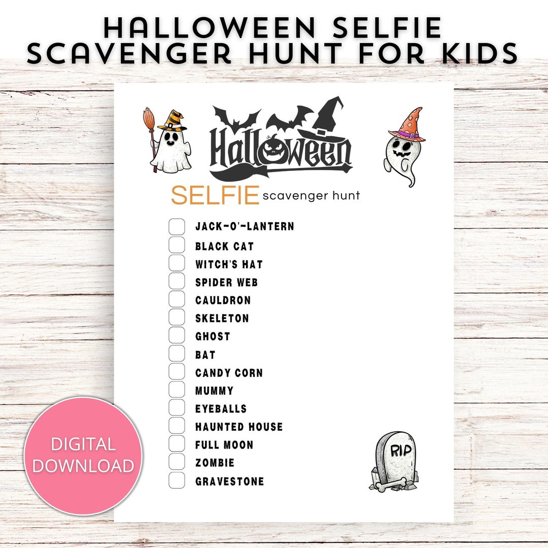 Printable Halloween Selfie Scavenger Hunt for Kids - Etsy
