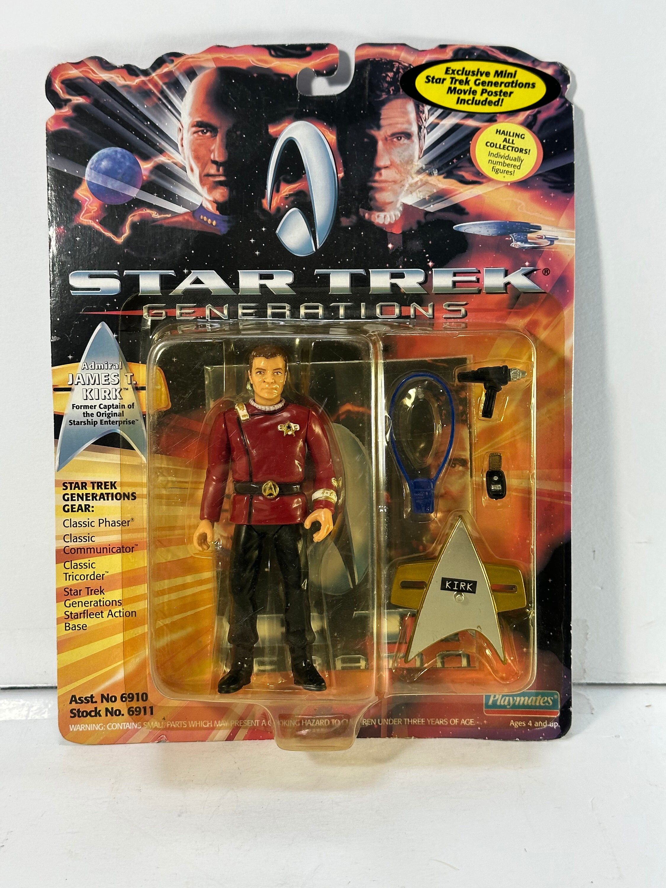 1994 Playmates Star Trek Generations Action Figure Admiral James T ...
