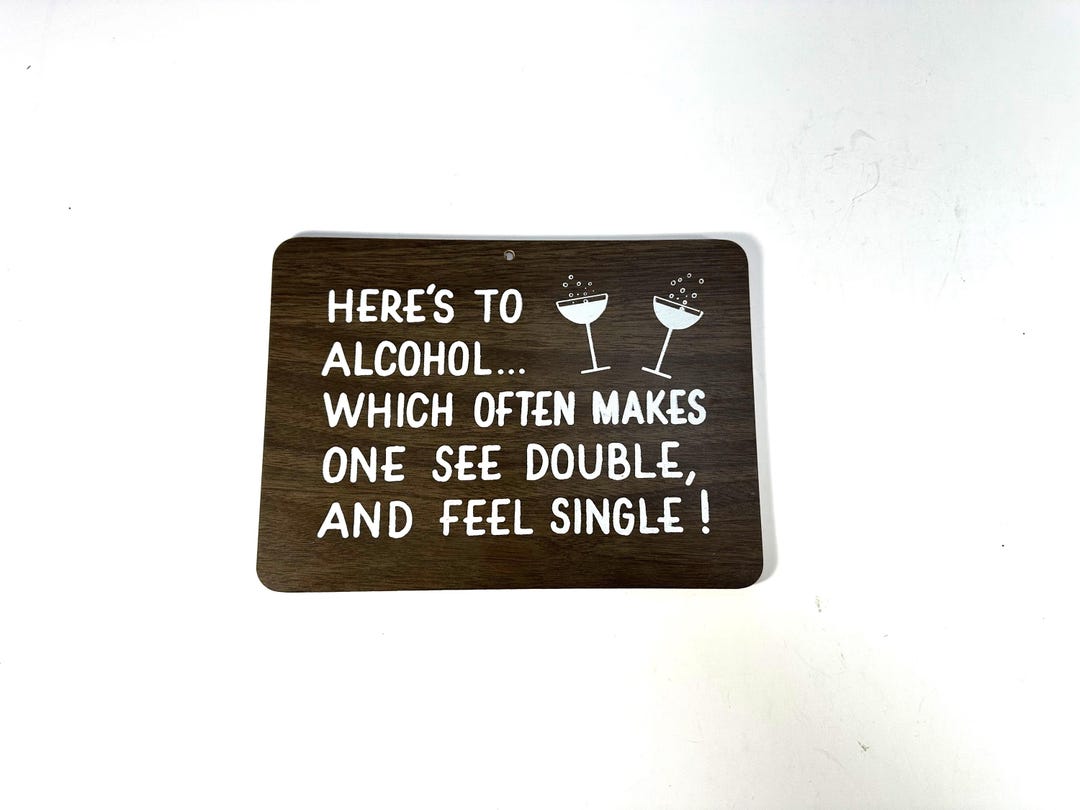 1970s Wood Bar Sign: Alcohol Humor, Man Cave Decor - Etsy