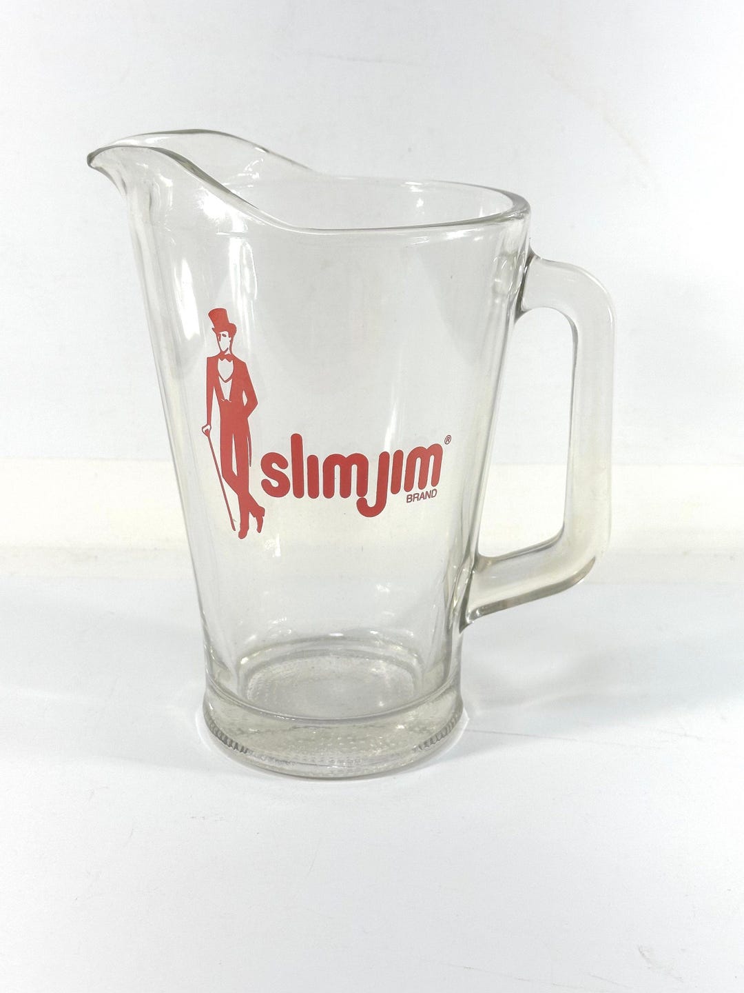 Vintage Slim Jim Glass Pitcher - Etsy