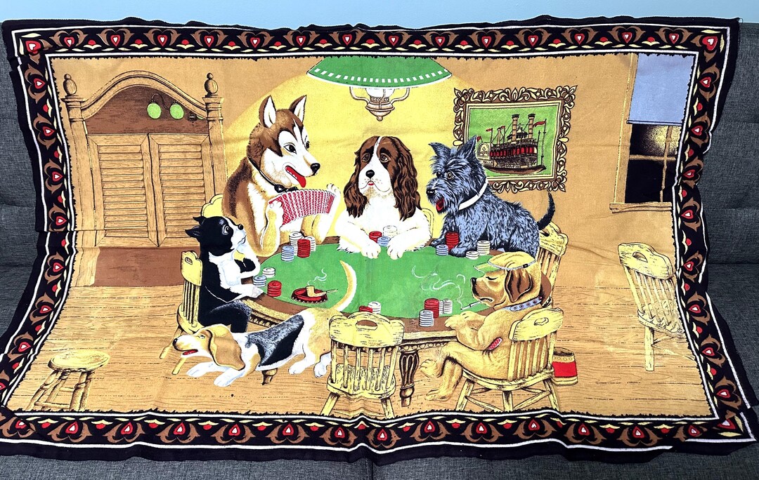 Tapestry - Dogs Playing Poker - Etsy