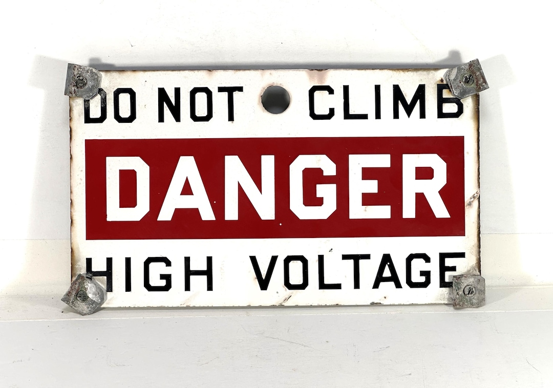 Vintage High Voltage Sign - Etsy