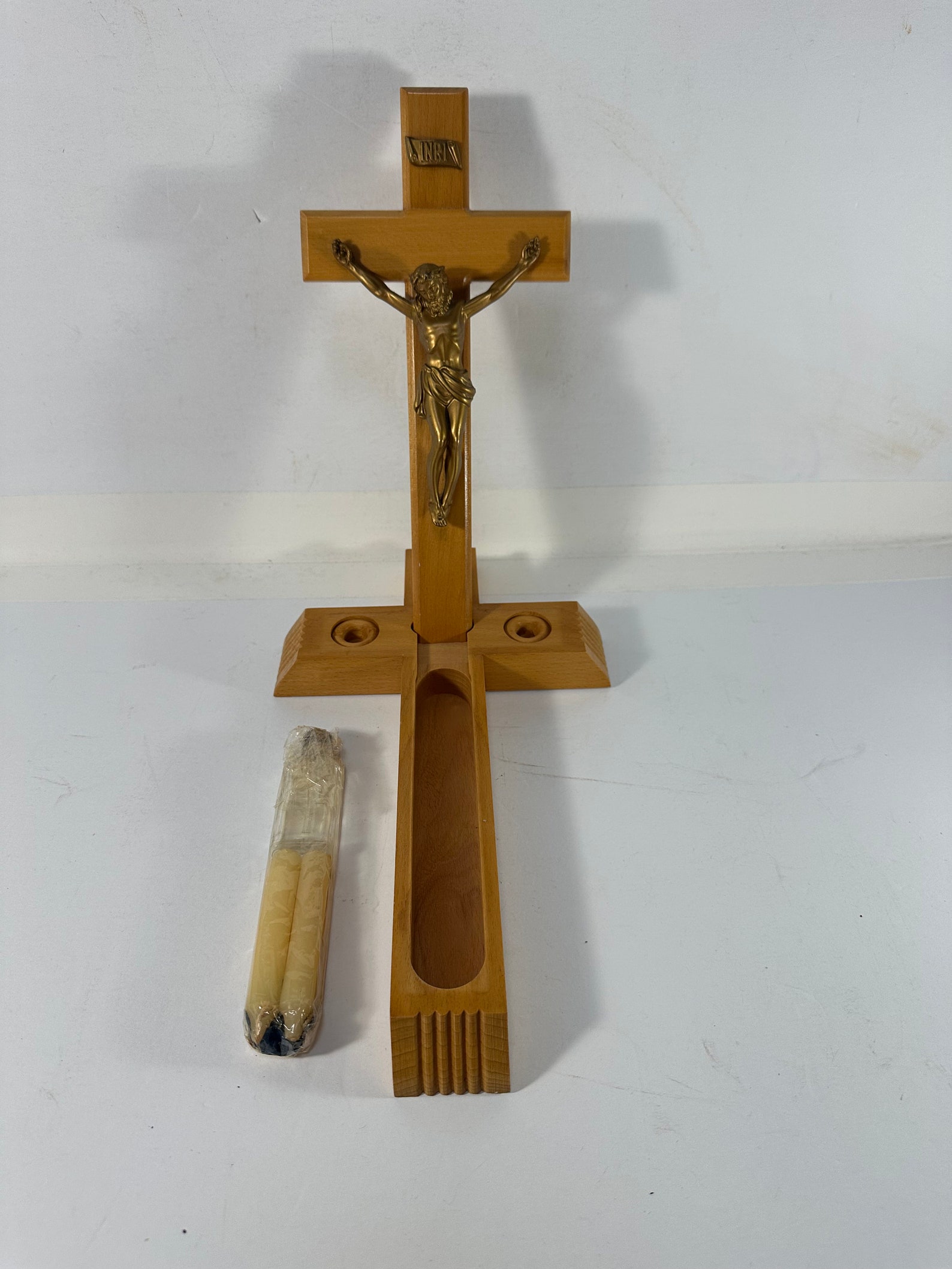 Vintage Last Rites Crucifix Kit W/holy Water Bottle and Candles - Etsy