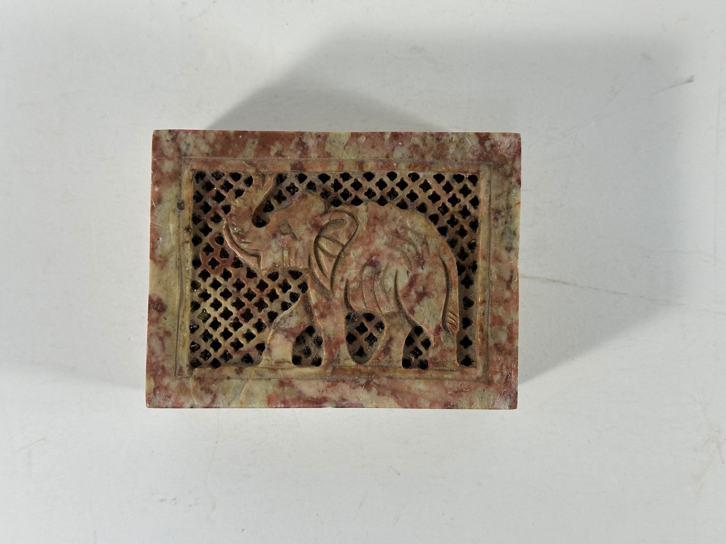 Hand Carved Soapstone Elephant Jewelry/trinket Box - Etsy