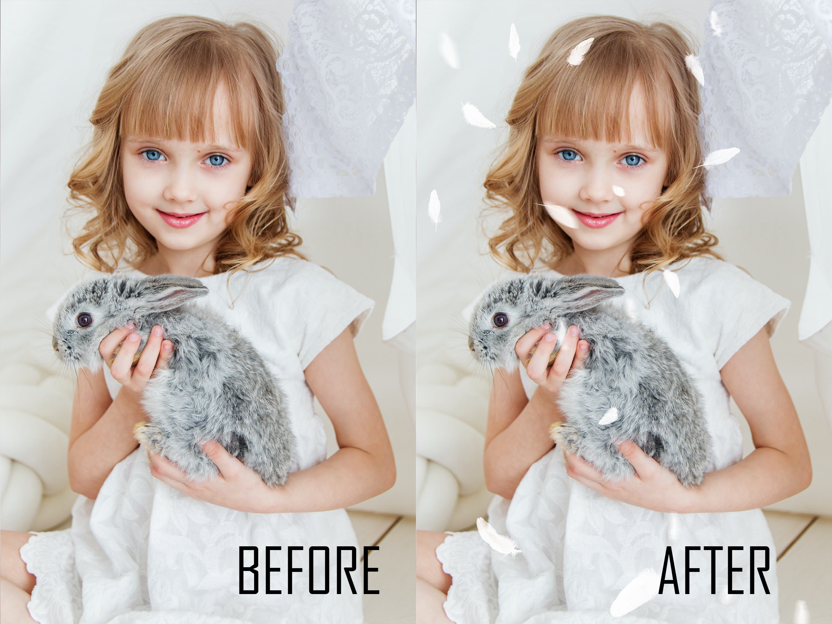79 White Feathers Overlays, Floating Feathers, Photo Effect, Photoshop ...