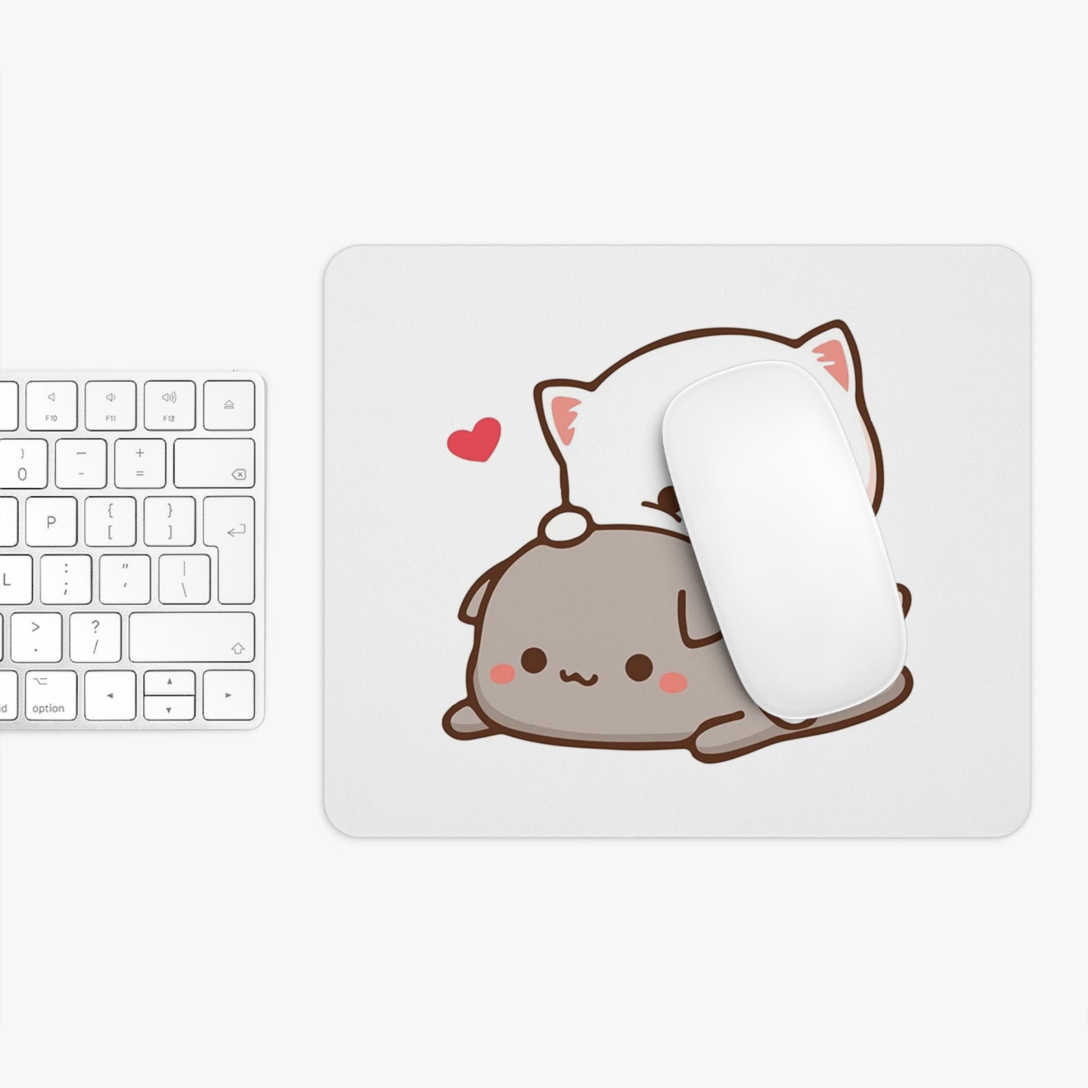 Peach and Goma Cats | Cute Mochi Cats, Peachlovesgoma Mouse Pad, Cute Cat Mouse Pad, Cat Desk ...