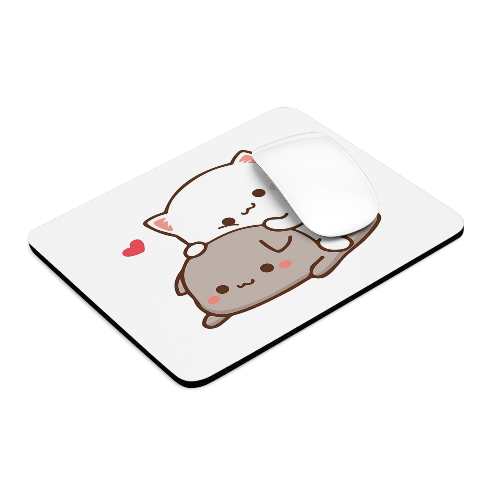 Peach and Goma Cats | Cute Mochi Cats, Peachlovesgoma Mouse Pad, Cute Cat Mouse Pad, Cat Desk ...