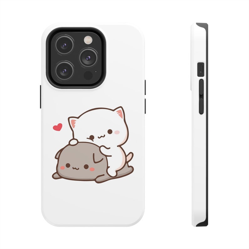 Peach and Goma Cats | Cute Mochi Cats, Peachlovesgoma iPhone Case, Cute Cat Phone Case for ...