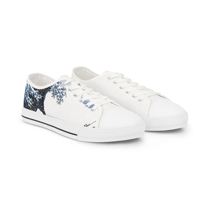 Japan Japanese Hokusai the Great Wave off Kanagawa Blue Sneakers, Cool ...