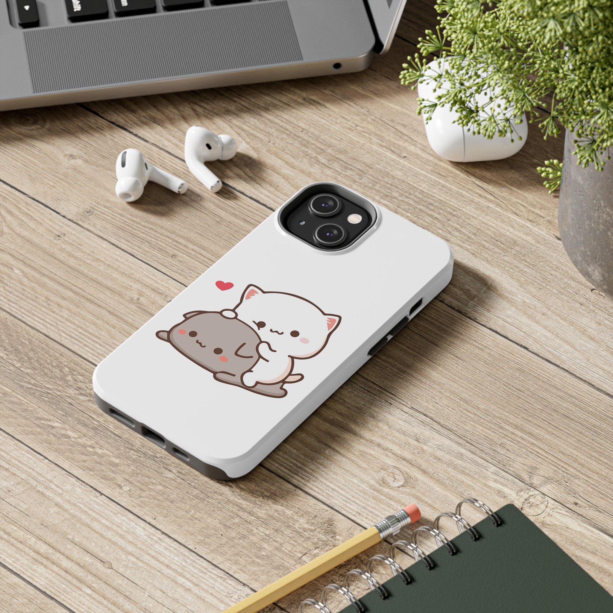 Peach and Goma Cats | Cute Mochi Cats, Peachlovesgoma iPhone Case, Cute Cat Phone Case for ...