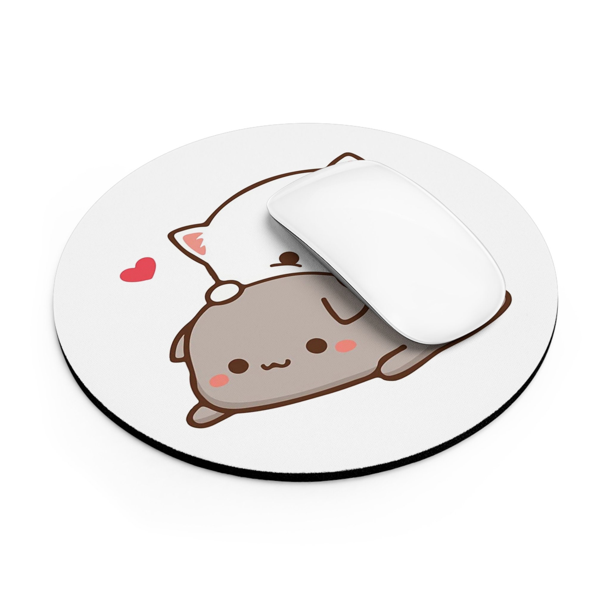 Peach and Goma Cats | Cute Mochi Cats, Peachlovesgoma Mouse Pad, Cute Cat Mouse Pad, Cat Desk ...